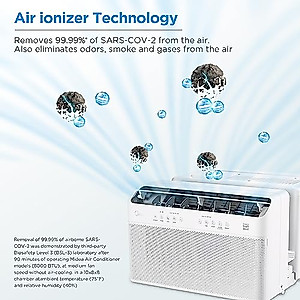 Midea 8,000 BTU U-Shaped Smart Inverter Window Air Conditioner– Ultra Quiet with Open Window Flexibility, Compatible with Alexa/Google Assistant, 35% Energy Savings,White