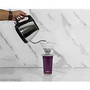 MIRA 12 oz Coffee Travel Mug - Stainless Steel Insulated Tumbler with Leak-Proof Lid - Hot & Cold Cup - Iris