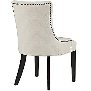Modway Regent Modern Elegant Button-Tufted Upholstered Fabric with Nailhead Trim, Dining Side Chair, Beige