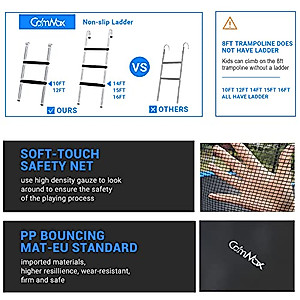 CalmMax Trampoline 12FT Jump Recreational Trampolines with Enclosure Net - ASTM Approved - Combo Bounce Outdoor Trampoline for Kids Family Happy Time