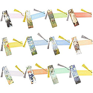 Tassel Bookmarks, Impressionist Art (7 x 2 in, 24 Pack)