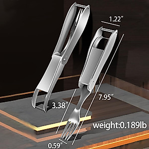 FANTEXY Watermelon Slicer Cutter, 2-in-1 Watermelon Cutter Slicer Tool Watermelon Fork Slicer Cutter Fruit Cutter Tools Stainless Steel Fruit Fork Camping Kitchen Gadgets