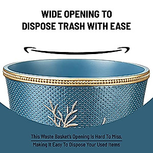 Popular Bath 942668 Capri, Waste Basket, Slate Blue