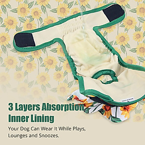 Langsprit Washable Female Dog Diapers (3 Pack) - Reusable Dog Diapers for Female Dogs - Highly Absorbent Dog Diapers for Dogs in Period XL