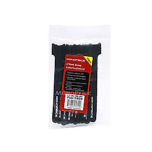 Monoprice Hook & Loop Fastening Cable Ties 6inch, 10pcs/Pack - Black