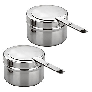 Homoyoyo 2pcs Fuel Holders for Chafing Dishes Stainless Steel Chafing Dish Canned Heat Holder Food Warming Trays Stainless Steel Fuel Holder with Wick Fuel Miniature Kit Kitchenware Heating