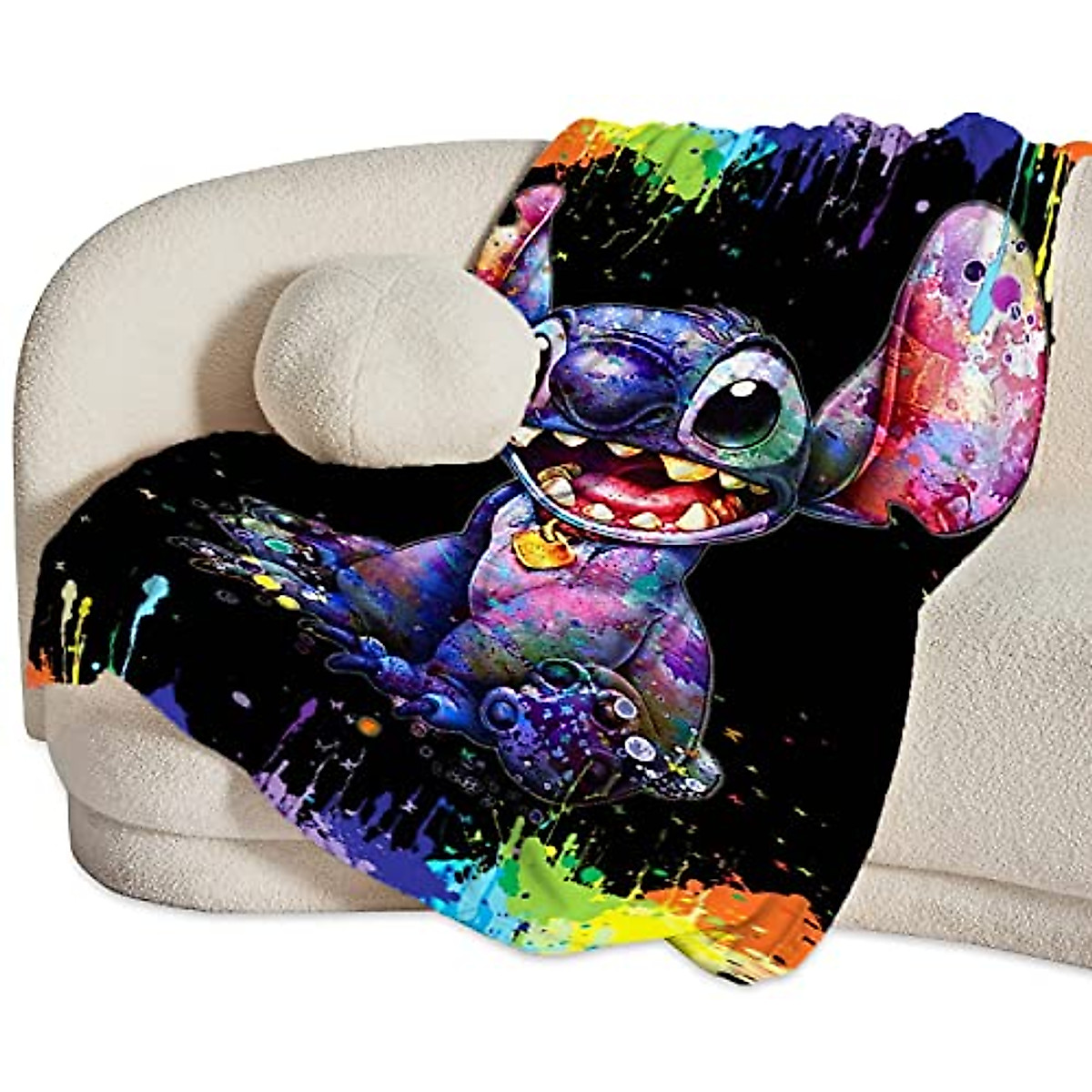 Stitch Blanket Stitch Gifts for Girls Stitch Throw Blanket for Kids Women Adults Stitch Cartoon Flannel Fleece Blankets for Couch Bed Sofa 40"x50"
