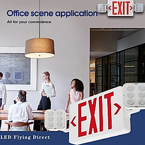 LED Exit Sign with Emergency Light, 90 Minute Battery Backup, 2 Adjustable Head Commercial Lights, Double Sided Red Exit Sign, Fire and Flame Retardant AC 120-277V UL Listed (2-Pack)