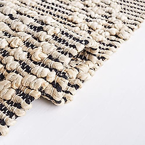 Safavieh Natural Fiber Collection 5' x 8' Blush/Black NF383A Flat Weave Farmhouse Geometric Jute Area Rug