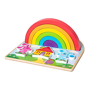Melissa & Doug Blue's Clues & You! Wooden Rainbow Stacking Puzzle (9 Pieces)