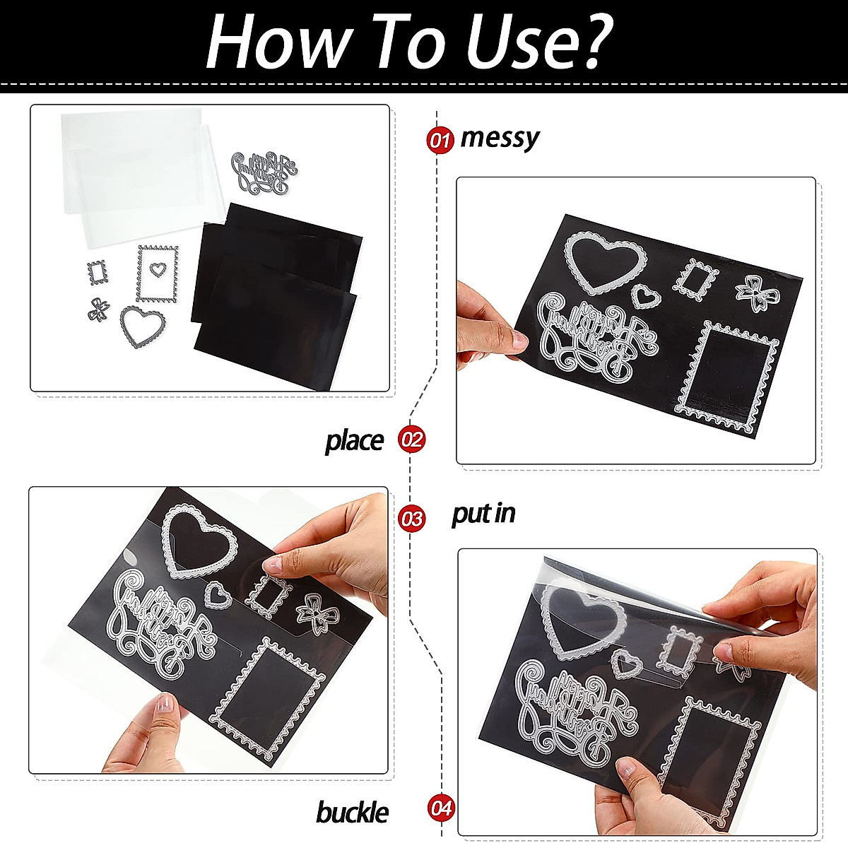 Stamp and Die Storage Bag Bulk and Rubber Magnetic Sheets Clear Storage Pockets Stamp Stencil Envelope Case Magnetic Sheets Dies Storage for Card Making (60 Pcs)