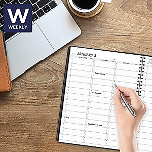 2023 Weekly Planner & Appointment Book By At A Glance - Large 8 1/4'' X 11'' - Black - Professional Spiral Bound Annual Week Schedule Calendar For Women And Men 70-950