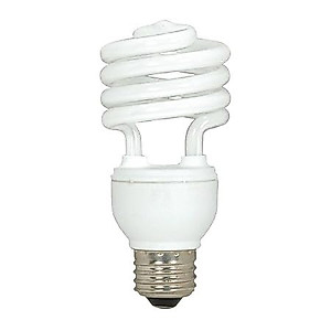 Satco S6272 18-Watt Medium Base T2 Mini Spiral, 4100K, 120V, Equivalent to 75-Watt Incandescent Lamp for Enclosed Fixtures, 3-Pack , White