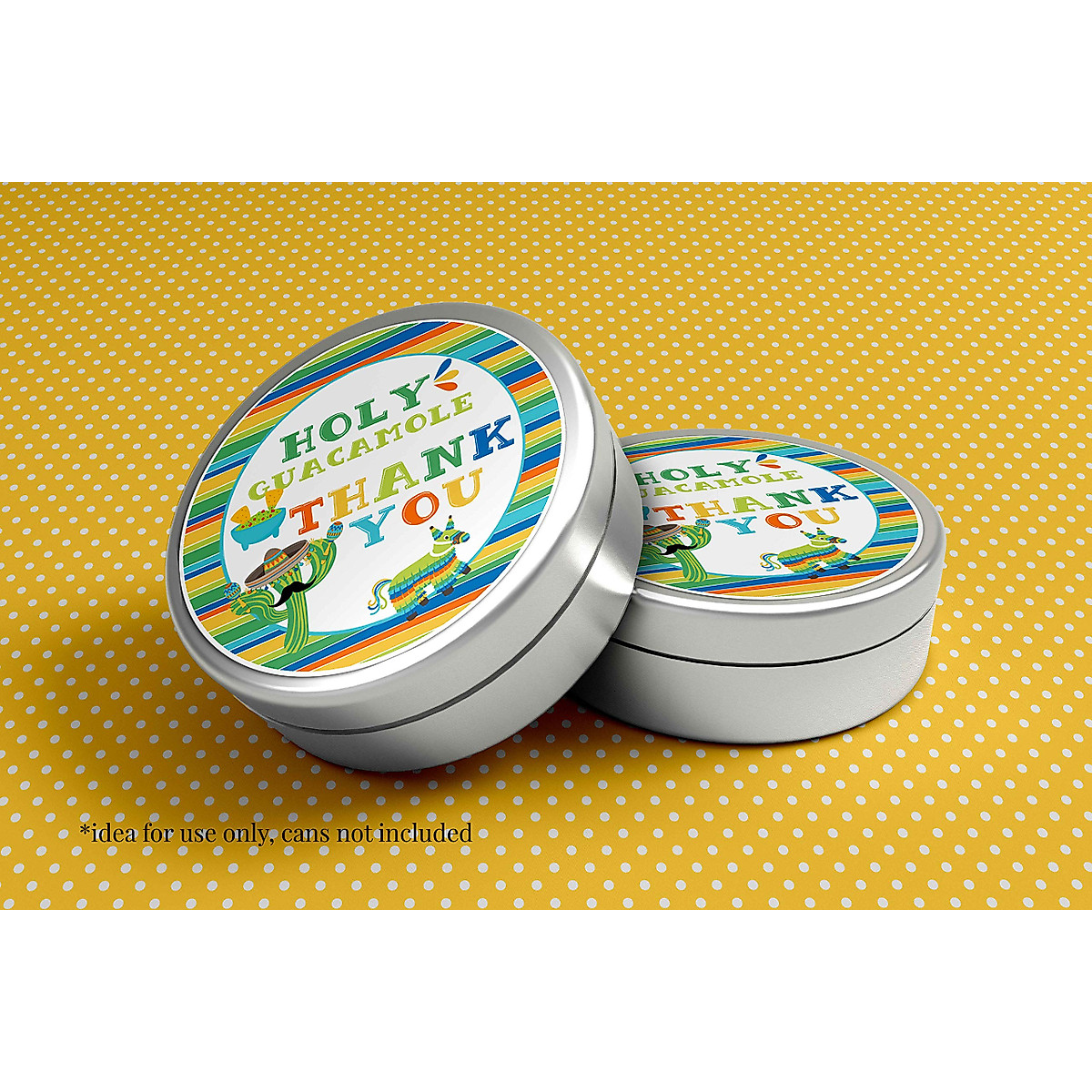 Holy Guacamole Fiesta Celebration Thank You Sticker Labels for Boys, 40 2" Party Circle Stickers by AmandaCreation, Great for Party Favors, Envelope Seals & Goodie Bags