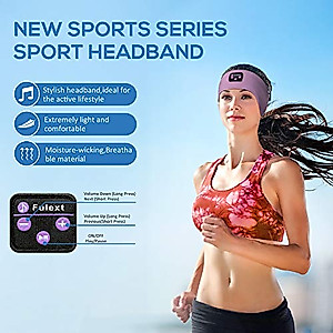 Fulext Sleep Headphones Bluetooth Headband,Sleeping Headphones Sports Headband Headphones, Long Time Play Sleeping Headsets with Built in Speakers Perfect for Workout,Running,Yoga