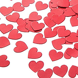 MOWO Hot Red Heart Paper Confetti Wedding Birthday Party Favors Love Theme Table Scatter Decorations, 1.2 inch, 200pc