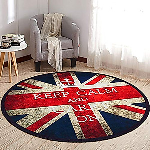 Aoile Round Floor Rug, Non Slip Cartoon Printing Children Play Carpet Crawling Carpet for Bedroom Living Room Sofa Round 2 80cm