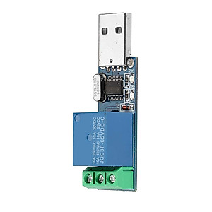 Liyeehao MCU PC USB Control Relay Board, High-Performance Microcontroller Chips, Manual Operation, USB Control Relay Module, Silver Contact, Mount, 1A, 3 Terminals, 1 Second Jog