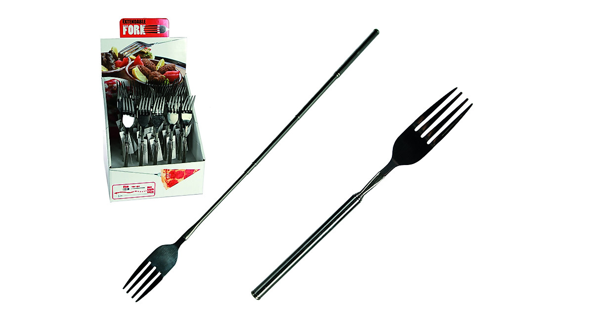Out of the Blue Extendable Telescopic Metal Fork for Camping & Snacks