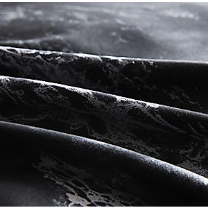 YERVEN Black Marble Duvet Cover Queen Comforter Cover Set Full 90"x90" Duvet Cover with 2 Pillow Shams Microfiber Soft Lightweight Hotel 3 Pieces White Bedding Set