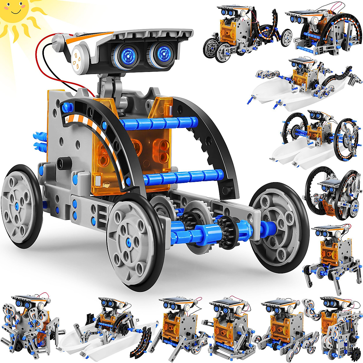 STEM 13-in-1 Education Solar Power Robots Toys for Boys Age 8-12, DIY Educational Toy Science Kits for Kids, Building Experiment Robotics Set Birthday Gifts for 8 9 10 11 12 Years Old Boys Girls Teens