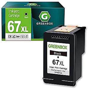GREENBOX Remanufactured 67XL Black High-Yield Ink Cartridge Replacement for 67 XL 67XL for DeskJet 1255, 2700, 4100 Series, HP Envy 6000, 6400 Series Printer (1 Pack)