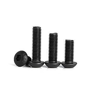 30 Pcs M4-0.7 x 45mm Button Head Socket Cap Screws, 10.9 Grade Alloy Steel, Allen Socket Drive, Black Oxide Finish, Full Thread (10.9 Grade,M4-0.7 x 45mm,30 Pcs)