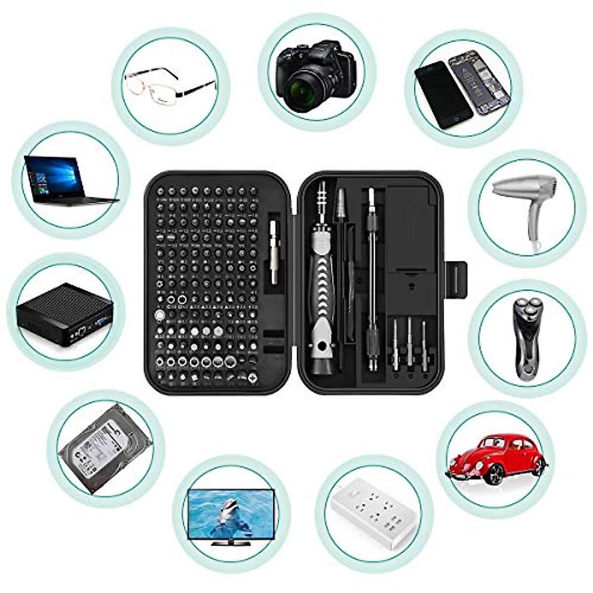 ORIA Precision Screwdriver Set, New Version 130 in 1 Screwdriver Kit with 120 Screwdriver Bits(117 PCS 28mm, 3 PCS 35mm), Repair Tool Kit with Magnetizer for Smart Phone, Household Appliances