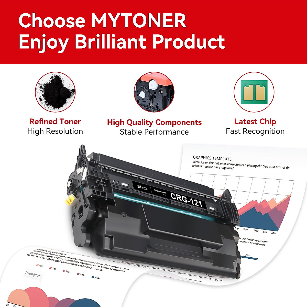 MYTONER Compatible Toner Cartridge 121 Replacement for Canon 121 CRG-121 3252C001 Work with imageCLASS D1650 D1620 Printer (Black, 2-Pack)