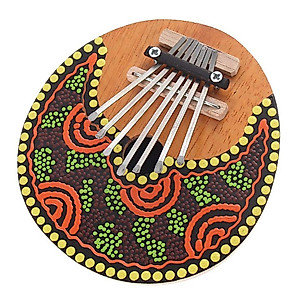 VGEBY1 7 Key Tuneable Coconut Shell Mbira Portable Kalimba Adjustable Finger Thumb Piano Musical Instrument (Random Pattern)