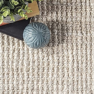 nuLOOM Ashli Handwoven Solid Jute Runner Rug, 2' 6" x 6', Off-white