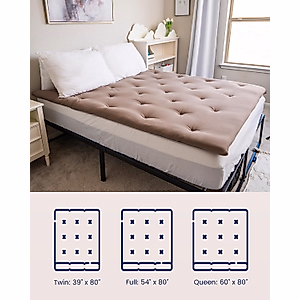 ZonLi Japanese Floor Futon Mattress Full Size 54"x 80",100% Cotton 2.5'' Thicken Tatami Mattress,Foldable Sleeping Pad,Portable Dormitory Tatami Mat,Roll Up Floor Lounger Bed for Adult (Grey)