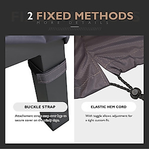 Yoneesn Garden Furniture Covers, Patio Furniture Waterproof Cover with Air Vent , 600D Outdoor Sofa Cover for outside Rectangle/Rectangular Table and Chair Set, rattan furniture set