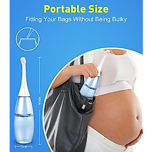 Portable Bidet-Postpartum Care-Peri Bottle for Travel -Portable Bidet 400ml Upside Down, Vaginal Cleaning, Recovery, Hospital Labor and Delivery Essentials - Blue