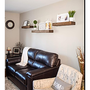 Joel's Antiques, Floating Shelf, Mountable, Rustic, Solid Wood, Pine, Medium Brown, Chunky, (3" x 7" x 36")