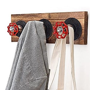 DSDST 3 Pcs Industrial Pipe Coat Hook Racks, Rustic Hat Robe Coat Hooks, Wall Mounted Heavy Duty Clothing Racks with Hardware for Home,Office