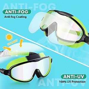 portzon Kids Swim Goggles Anti Fog Swimming Goggles Clear No Leaking for Child