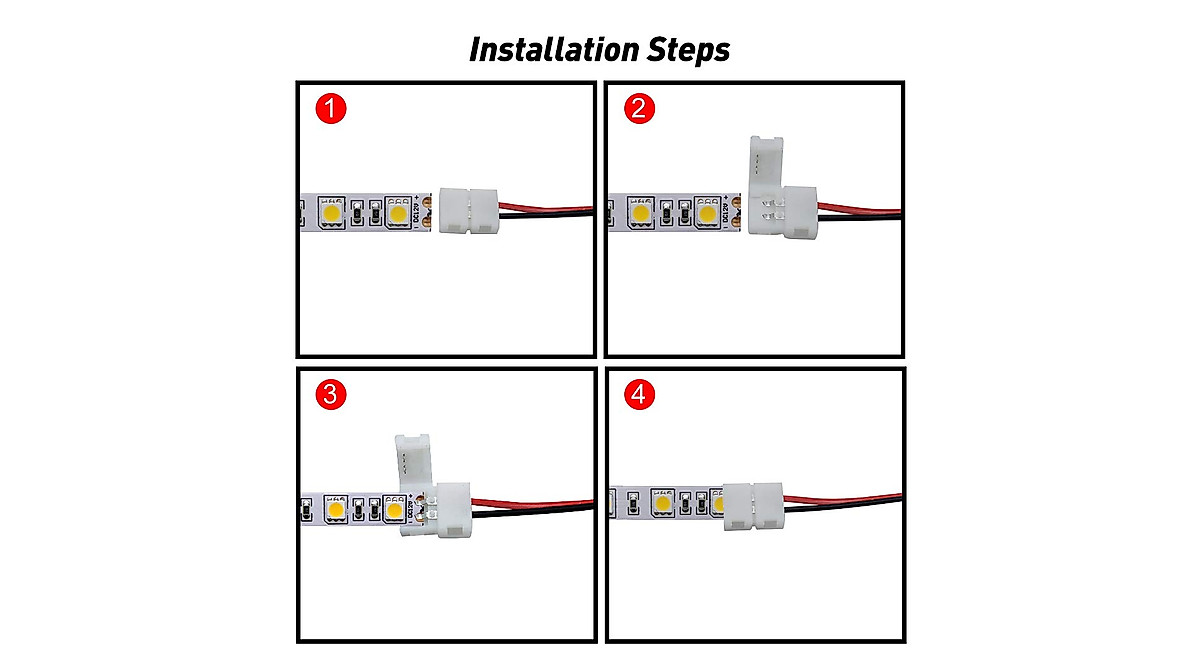 LightingWill 10pcs LED Strip Connectors for 10mm Wide 5050 5630