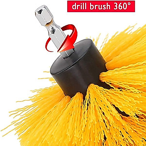 20Piece Drill Brush Attachments Set, Bathroom Surfaces Tub, Shower, Tile and Grout All Purpose Power Scrubber Cleaning Kit –Grout Drill Brush Set – Drill Brushes Set Drill Brush Power Scrubber