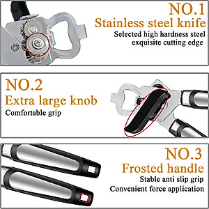2PCS Can Opener Manual and Jar Opener for Weak Hands or Seniors with Arthritis, Manual Can Opener Smooth Edge Cutting No More Jagged Edges, 5 in 1 Jar Opener for Seniors with Arthritis