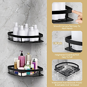ESILIA Shower Caddy,2 Pack Adhesive Shower Corner Organizer Shelve with Large Capacity, No Drilling,Space aluminum Shower Storage Rack Holder for Bathroom, Dorm and Kitchen& Home Decor