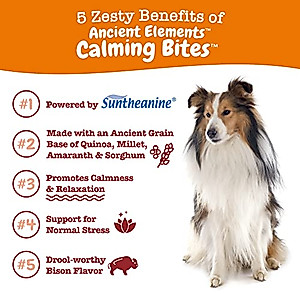 Zesty Paws Calming Chews for Dogs - Composure & Relaxation for Everyday Stress & Separation - with Ashwagandha, Organic Chamomile, L-Theanine & L-Tryptophan – Bison - 90 Count