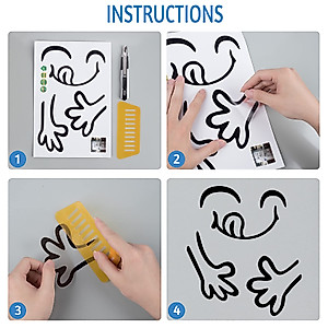 ANCIRS 2 Pack Smile Fridge Stickers, Cute Refrigerator Decal Smiling Face Stickers, Adhesive Vinyl Stickers on Freezer, Kitchen Wall Inside House