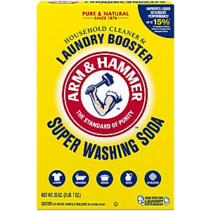 Arm & Hammer Super Washing Soda Detergent Booster & Household Cleaner, 55oz.