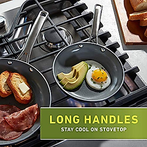 Calphalon 11-Piece Pots and Pans Set, Oil-Infused Ceramic Cookware with Stay-Cool Handles, PTFE- and PFOA-Free, Dark Grey