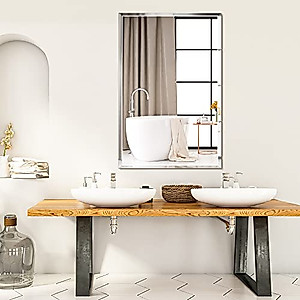 Villacola 30" x 40" Frameless Rectangle Mirror, Beveled Edge Bathroom Mirror for Wall, Vanity, Washroom, Living Room and More