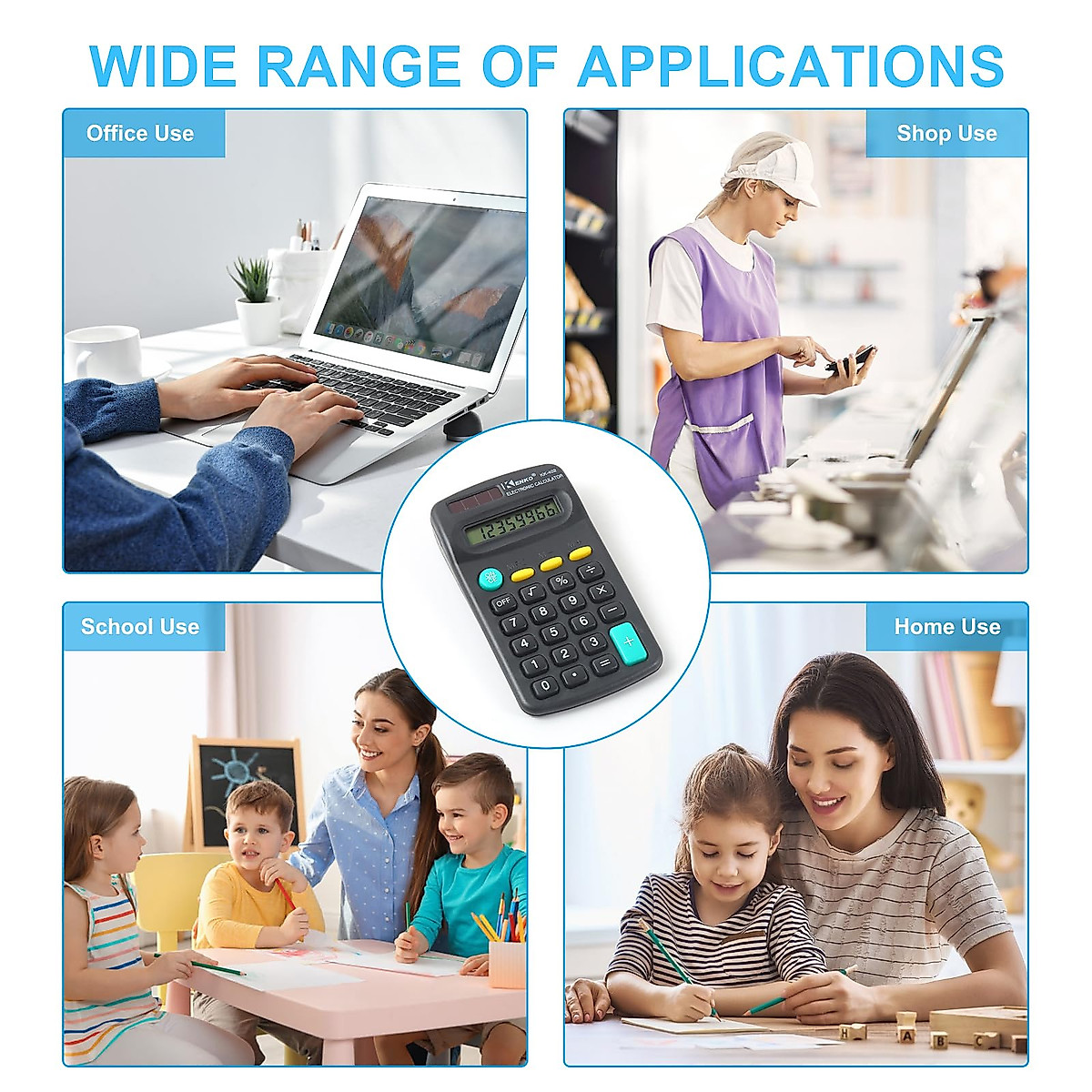 30 Pieces Pocket Size Mini Calculator Merkaunis Small Pocket Calculator Bulk Black Solar Battery Dual Powered Calculator Handheld Basic Calculators Mini Size for School Desktop Home Kids Office