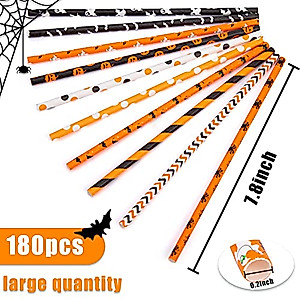 HANSGO 180PCS Halloween Paper Straws and Flamingo Paper Straws