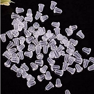 Earring Backs,Rubber Earring Backs for Studs/Droopy Ears,Earring Backs Rubber Plastic Earring Backs Flat Earring Backs Clear Earring Backs Earring Backings Earring Backs for Heavy Earring(100)