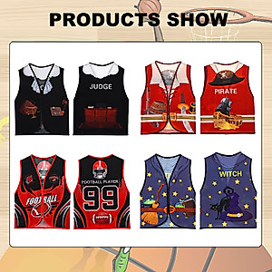 10 Pcs Kids Dress Up Vest Children Role Play Vest Career Costume for Dramatic Pretend Play Party Supplies, 17 x 13.8 Inches(Cool Style)